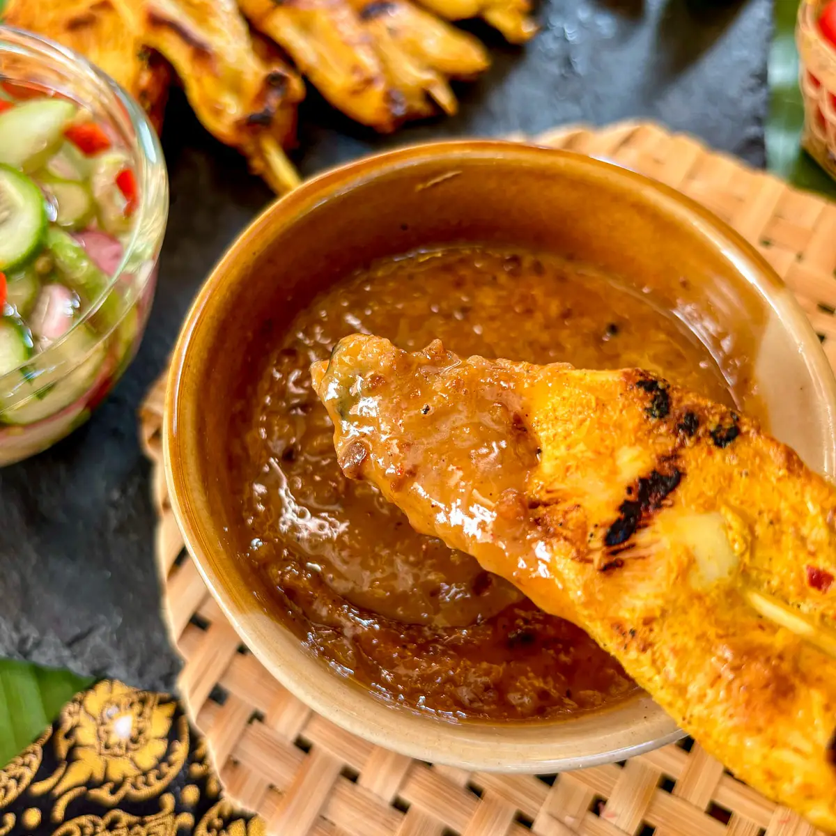 Authentic Thai Chicken Satay With Peanut Sauce