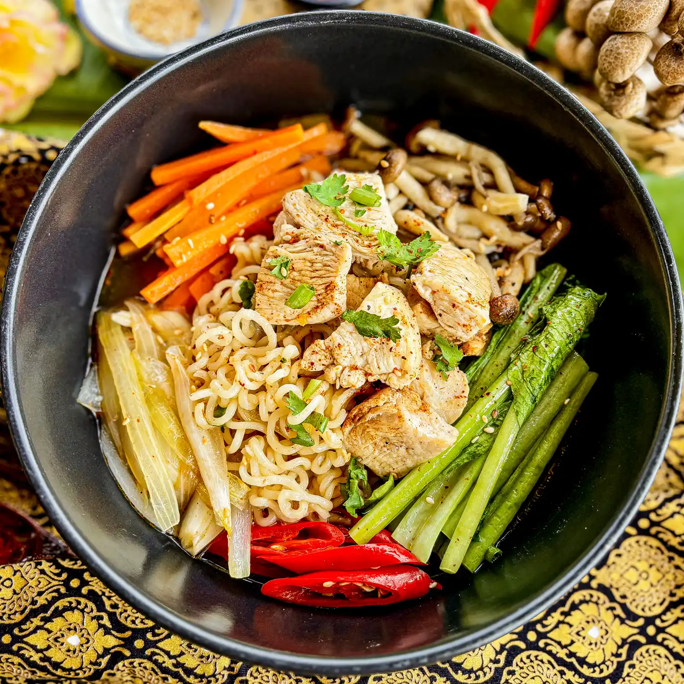Healthy Spicy Chicken Ramen Soup Recipe